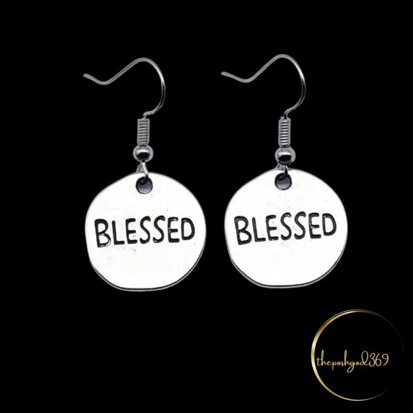 Jewelry | New Blessed Engraved Round Dangle Earrings | Poshmark
